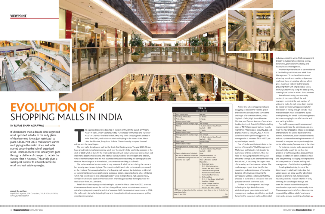 Media- Evolution of Malls in India